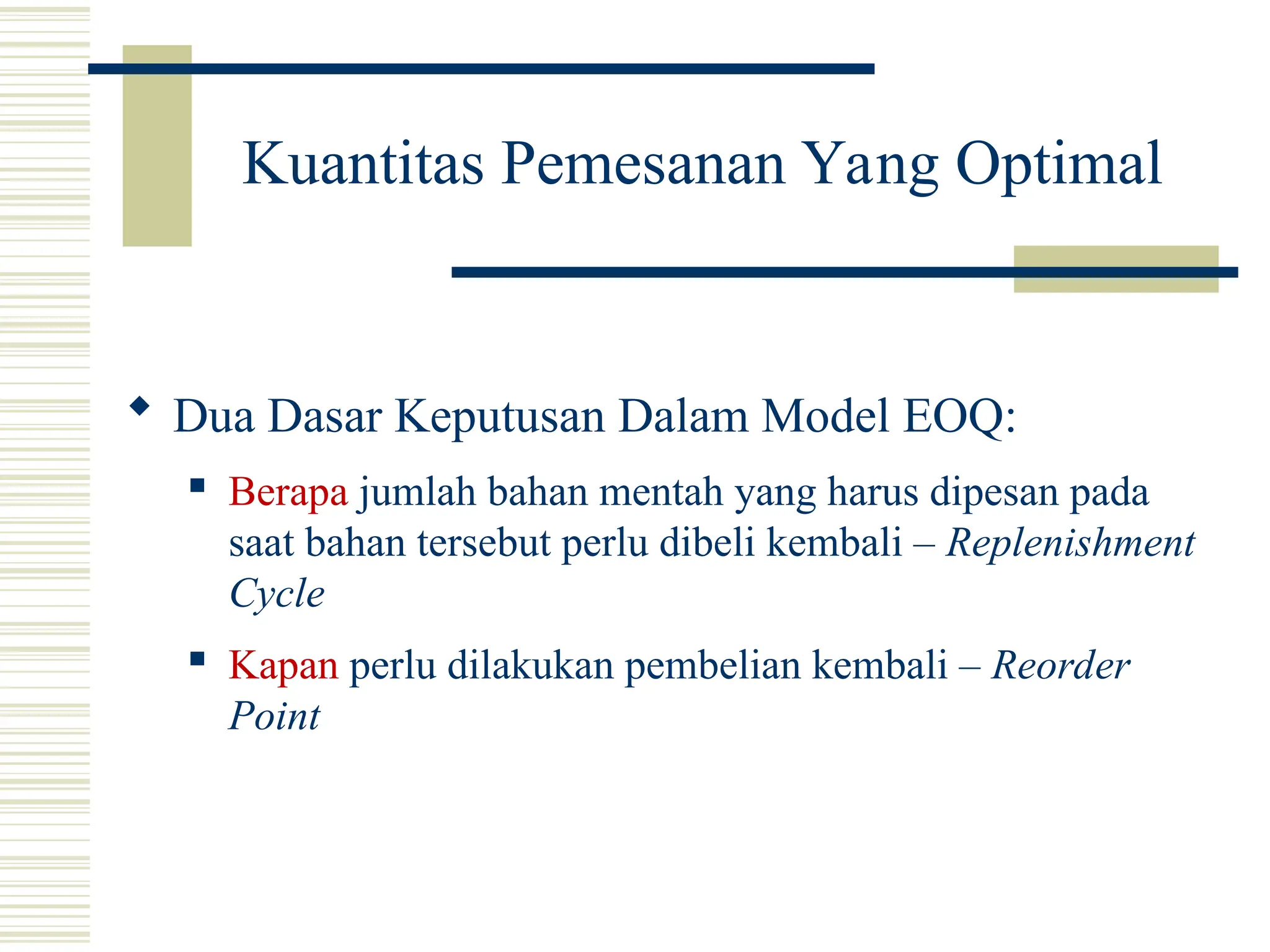 Manajajemen Persediaan tambahan pada sistem rantai pasok | PPT