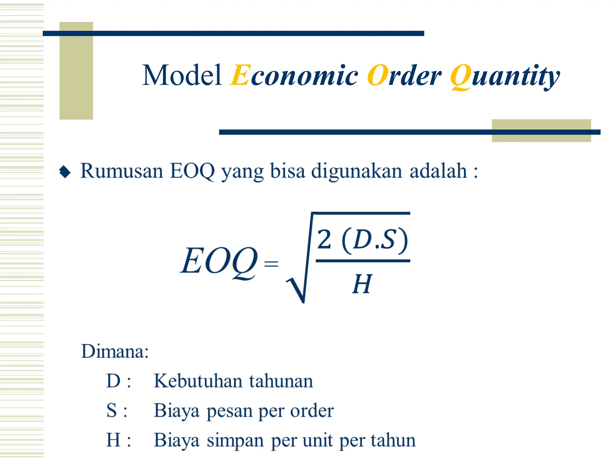 Manajajemen Persediaan tambahan pada sistem rantai pasok | PPT