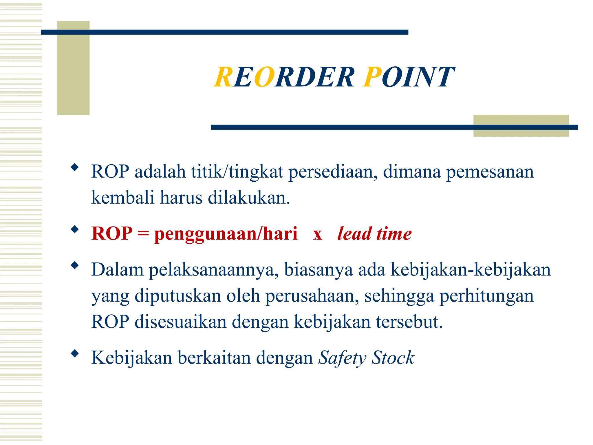 Manajajemen Persediaan tambahan pada sistem rantai pasok | PPT