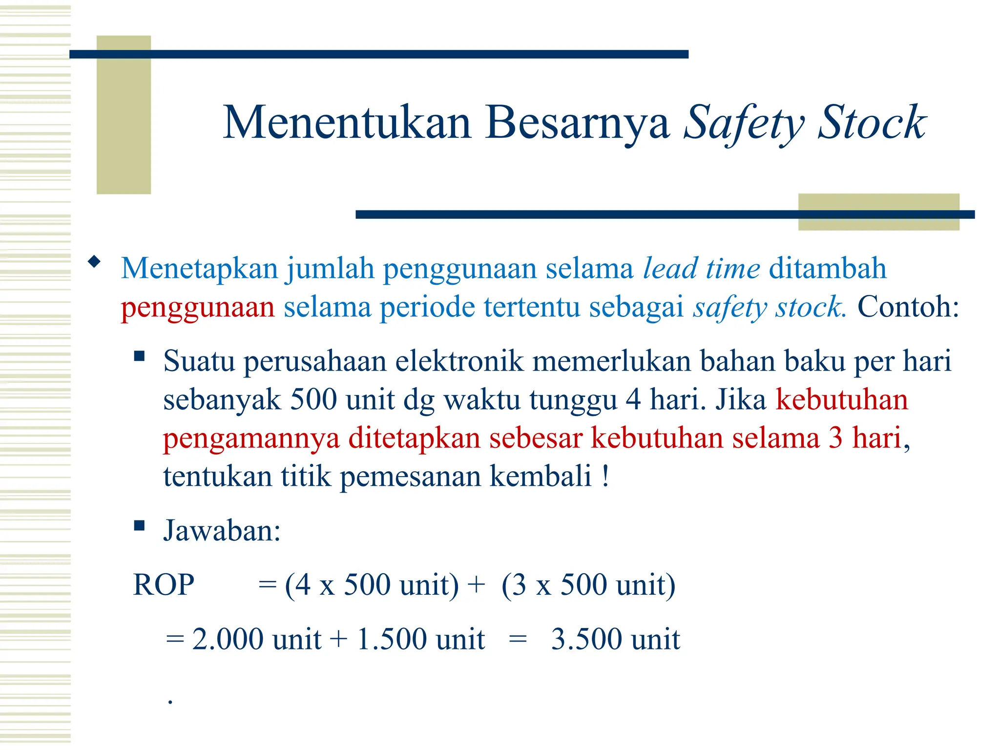 Manajajemen Persediaan tambahan pada sistem rantai pasok | PPT