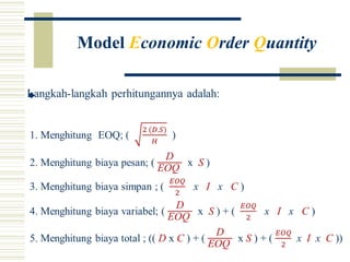 Manajajemen Persediaan tambahan pada sistem rantai pasok | PPT