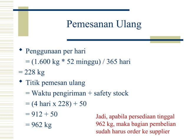 Manajajemen Persediaan tambahan pada sistem rantai pasok | PPT