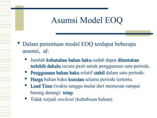 Manajajemen Persediaan tambahan pada sistem rantai pasok | PPT