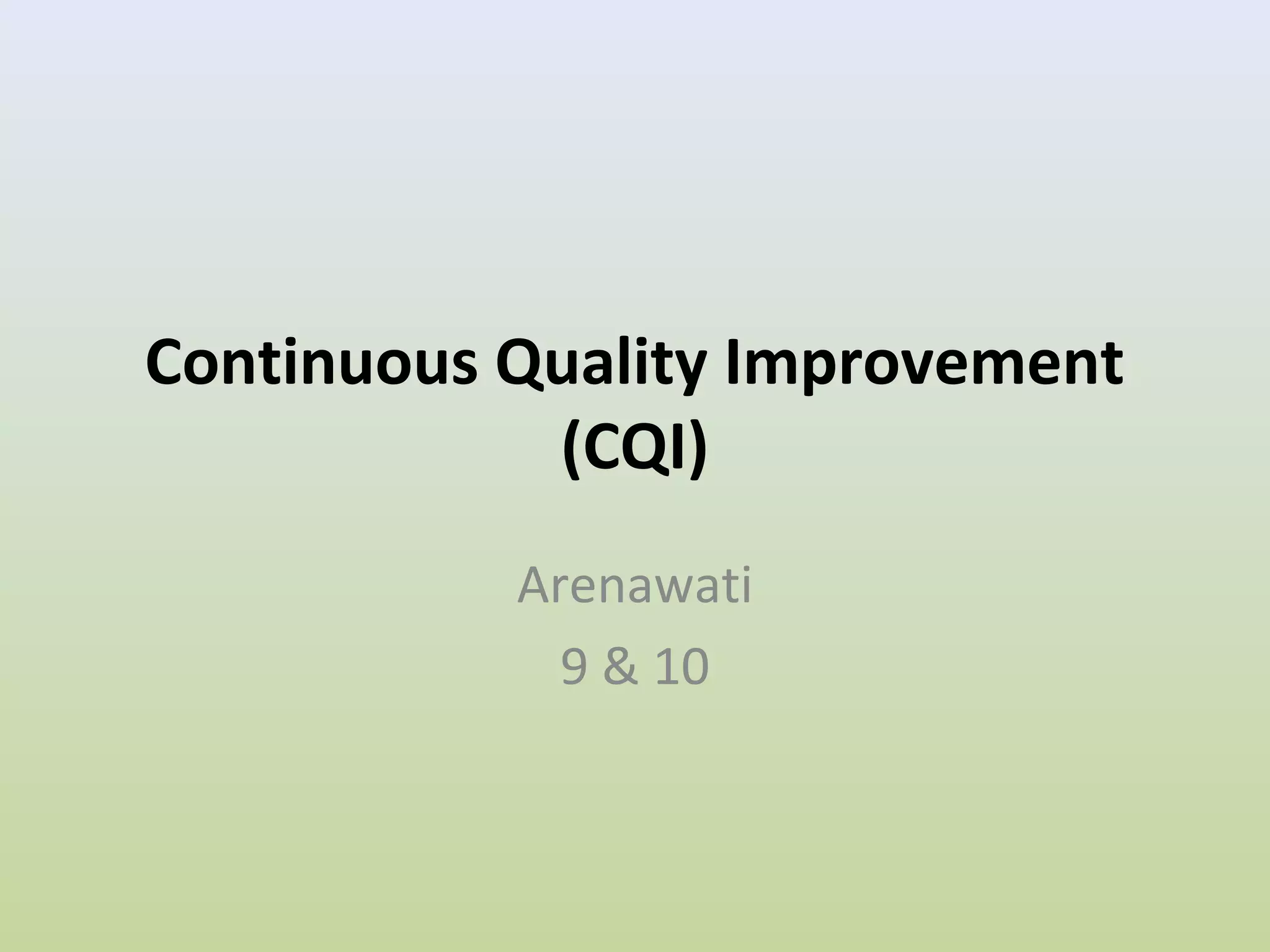 Continuous Quality Improvement (CQI) | PPT