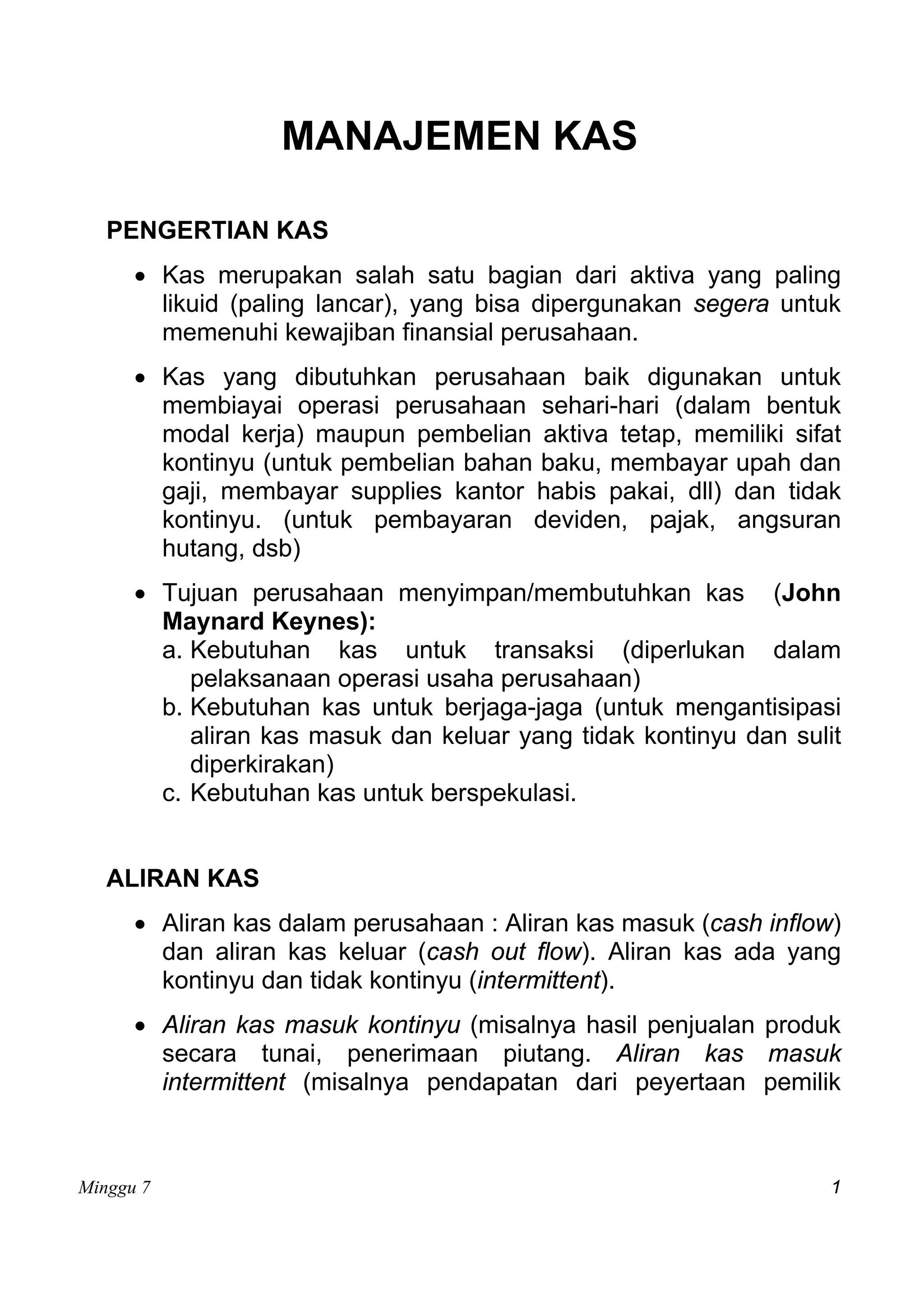 Manajemen Kas1 | PDF