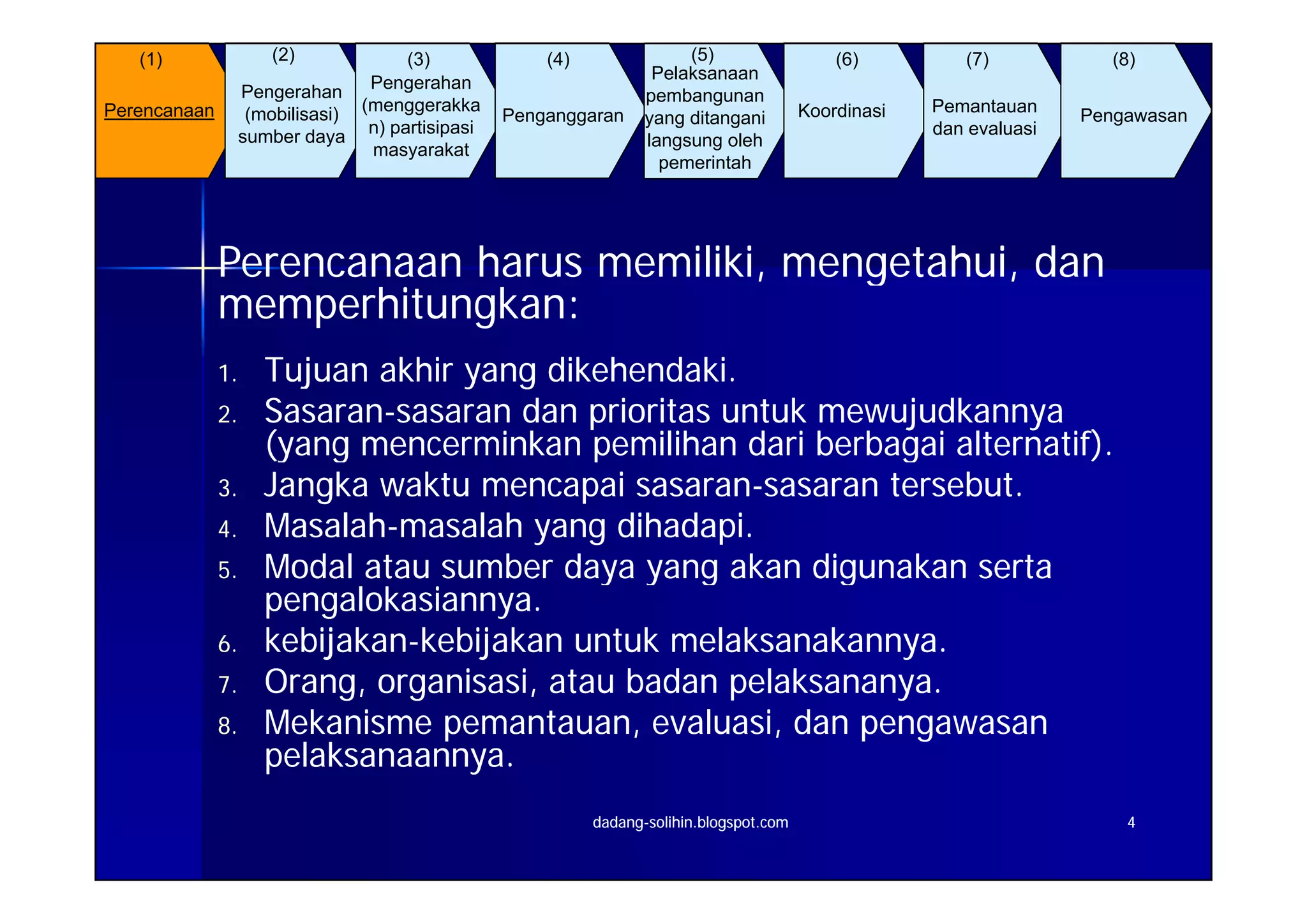 Manajemen Pembangunan: Teori dan Praktek di Indonesia | PPT