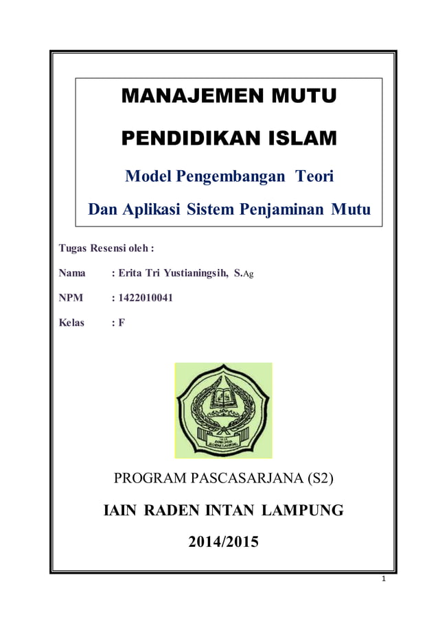 Manajemen pendidikan-islam deden-makbuloh- erita tri yustinianigsih | PDF