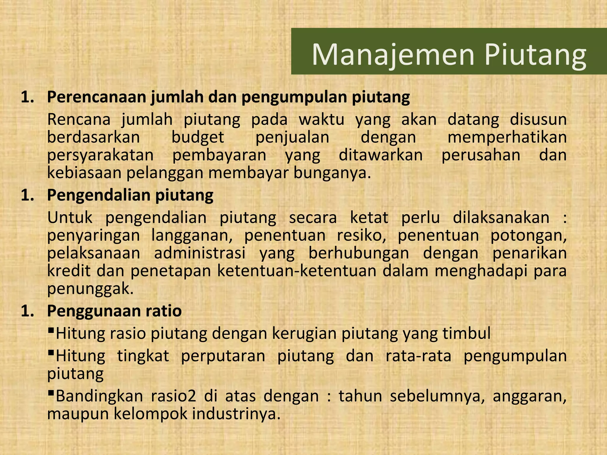 Manajemen Piutang | PPT