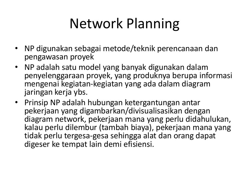 Cpm Network Planning Cpm Manajemen Proyek