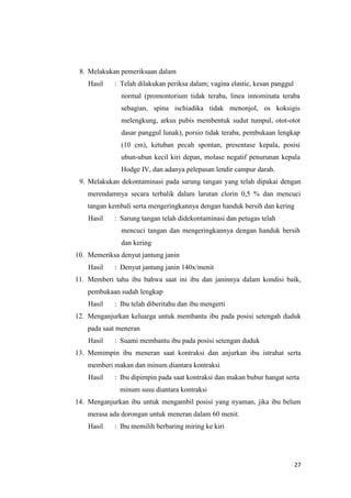 Manajemen asuhan kebidanan intranatal komprehensif | PDF