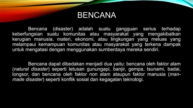 Manajemen Bencana | PPT