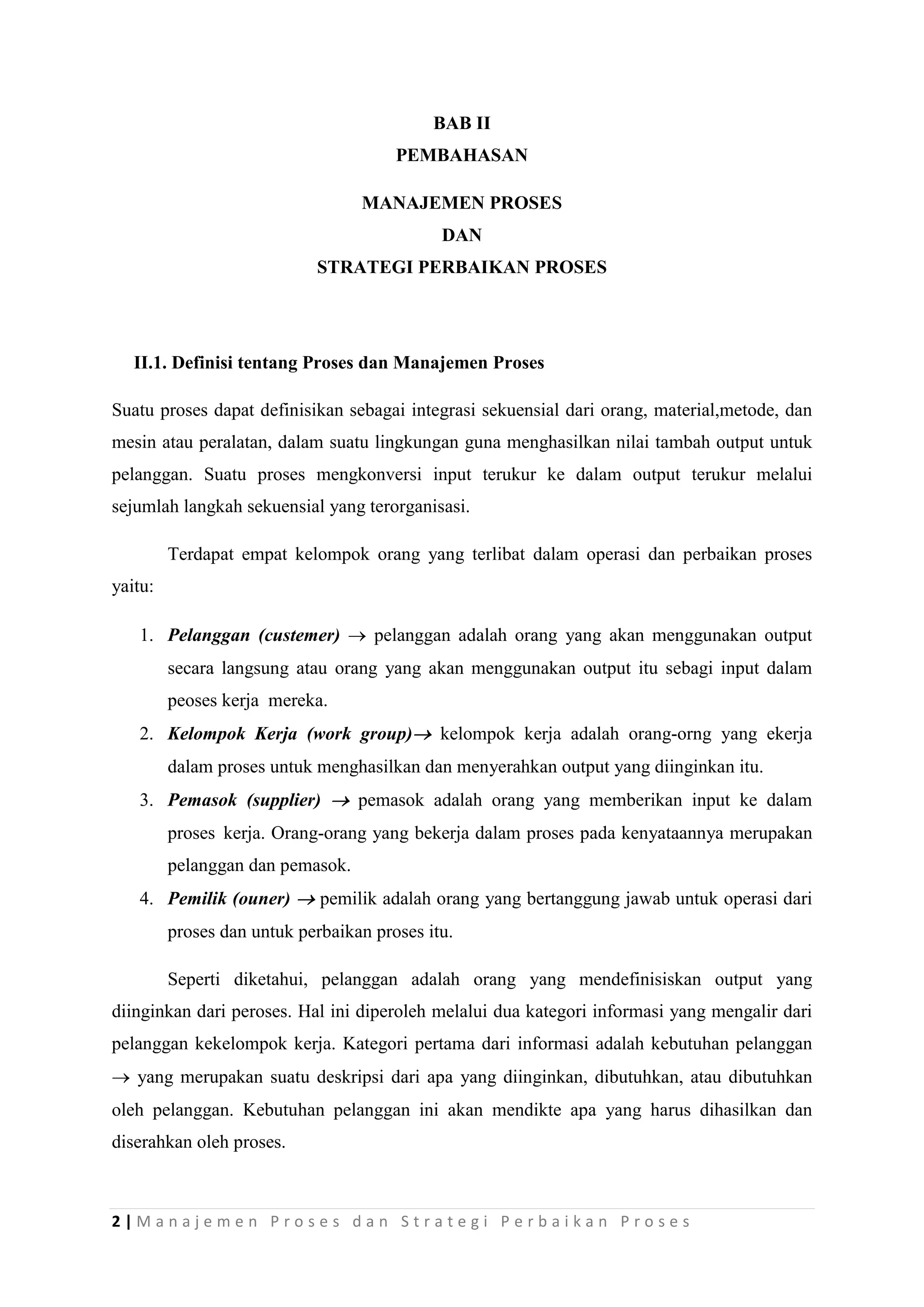 Manajemen dan perbaikan proses | PDF