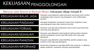 Kekuasaan,Wewenang, dan Pengaruh | PPTX