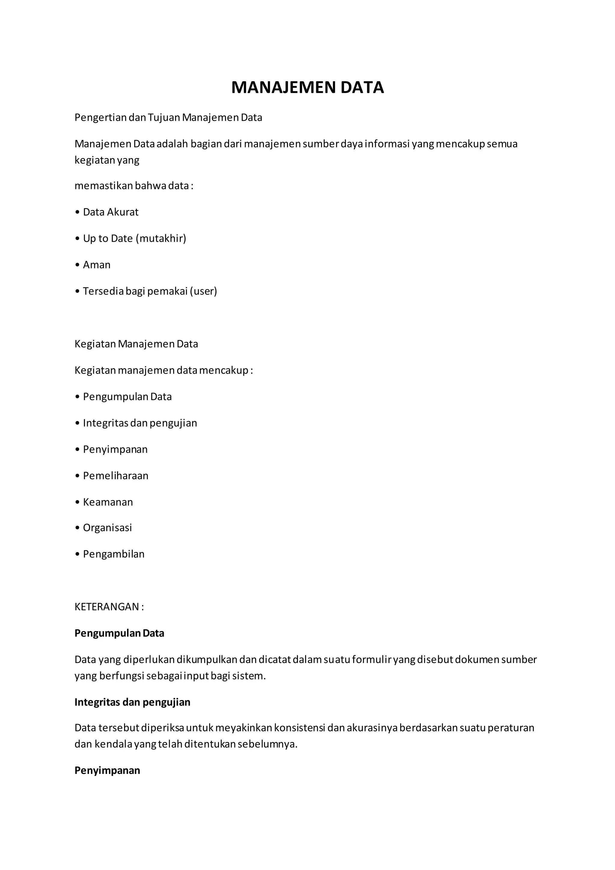 Manajemen data | PDF