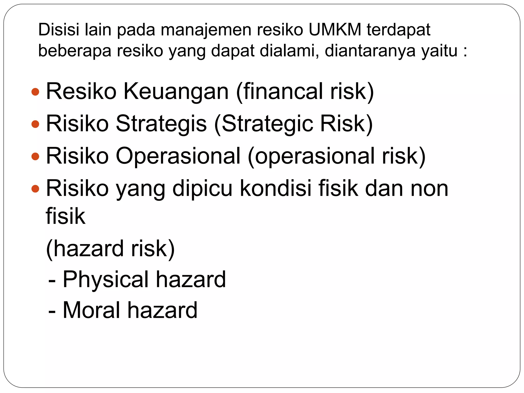 Manajemen distribusi, sdm, dan risiko umkm | PPT