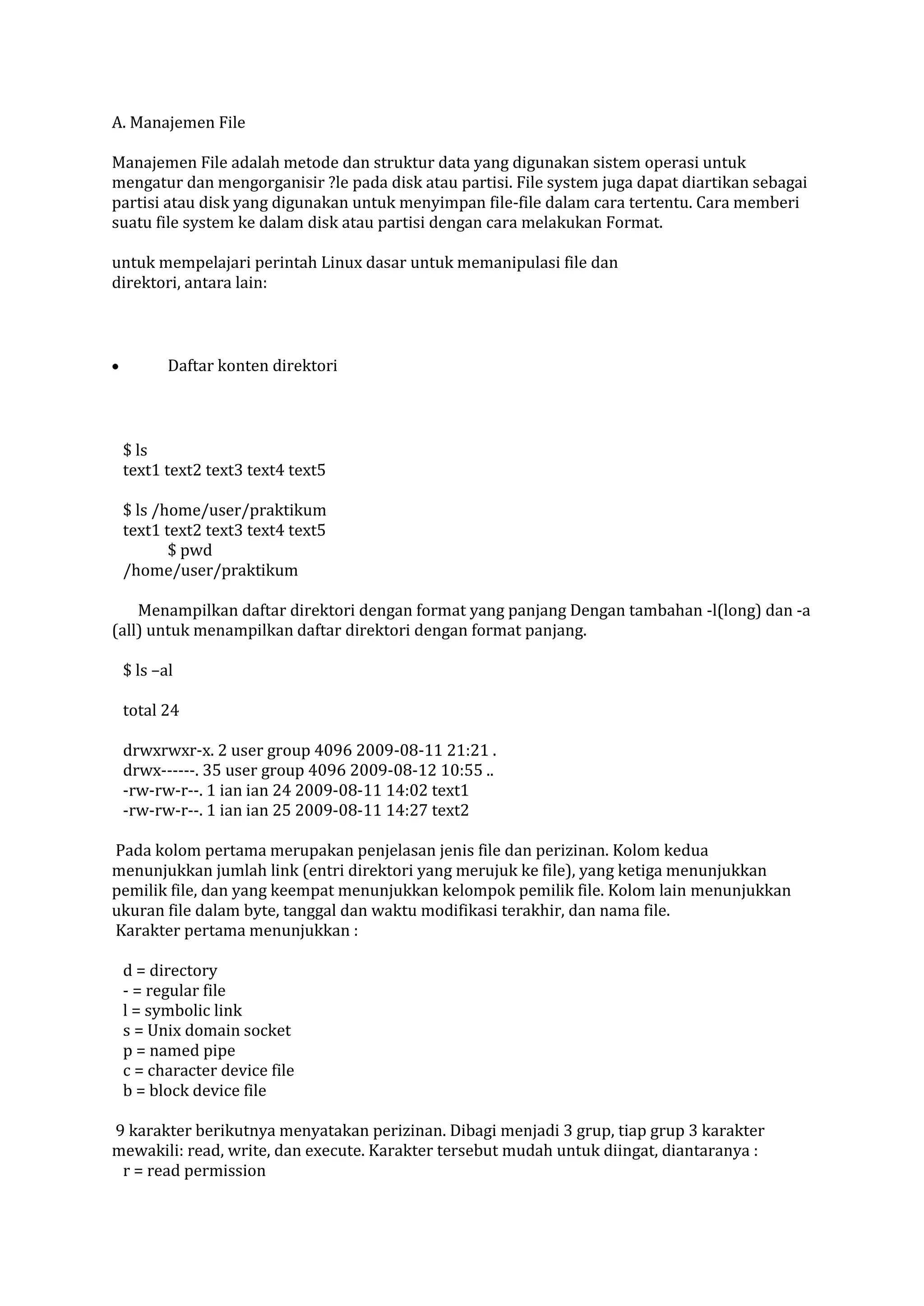 Manajemen file permission | DOCX