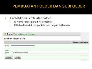 Manajemen folder dan upload metadata | PDF