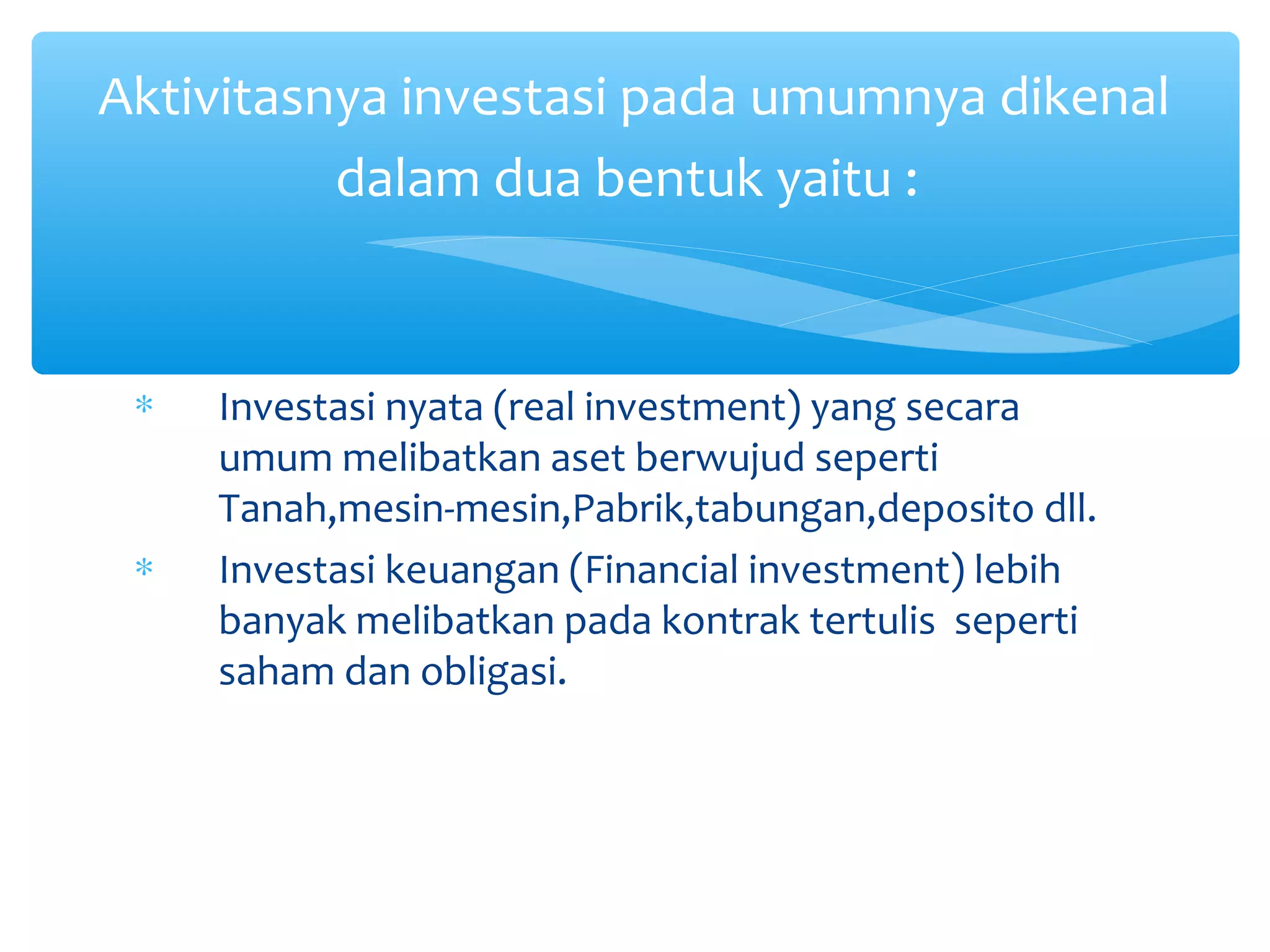 Manajemen investasi | PPT