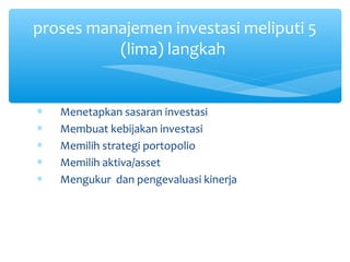 Manajemen investasi | PPT