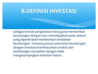 Manajemen investasi | PPT