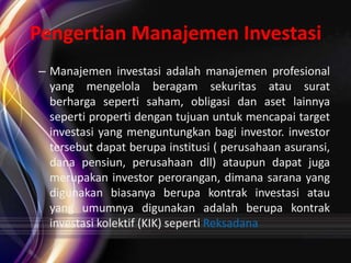Manajemen investasi bank power | PPTX