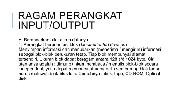 Manajemen Input Output | PPTX