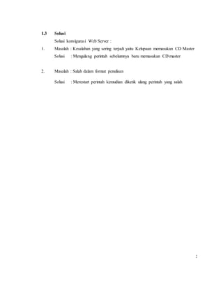 Manajemen jaringan server web server | DOCX