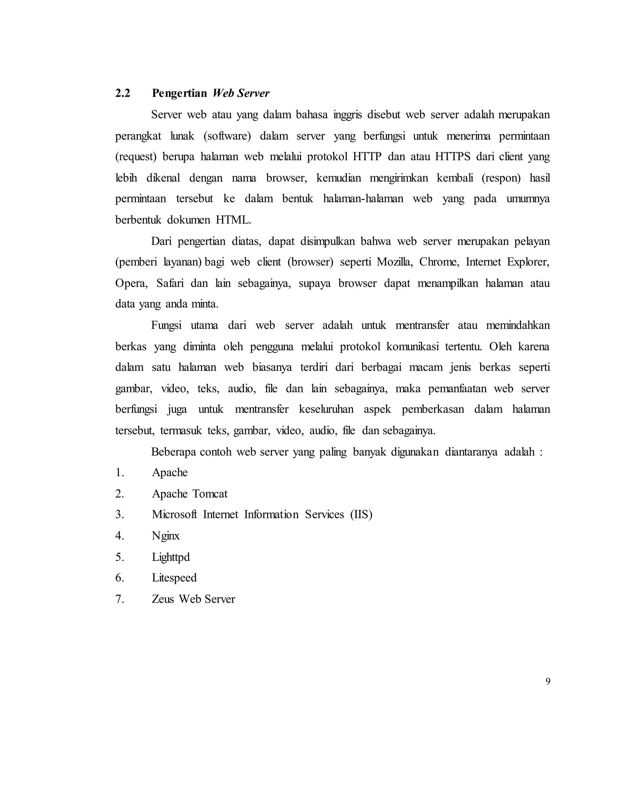 Manajemen jaringan server web server | PDF