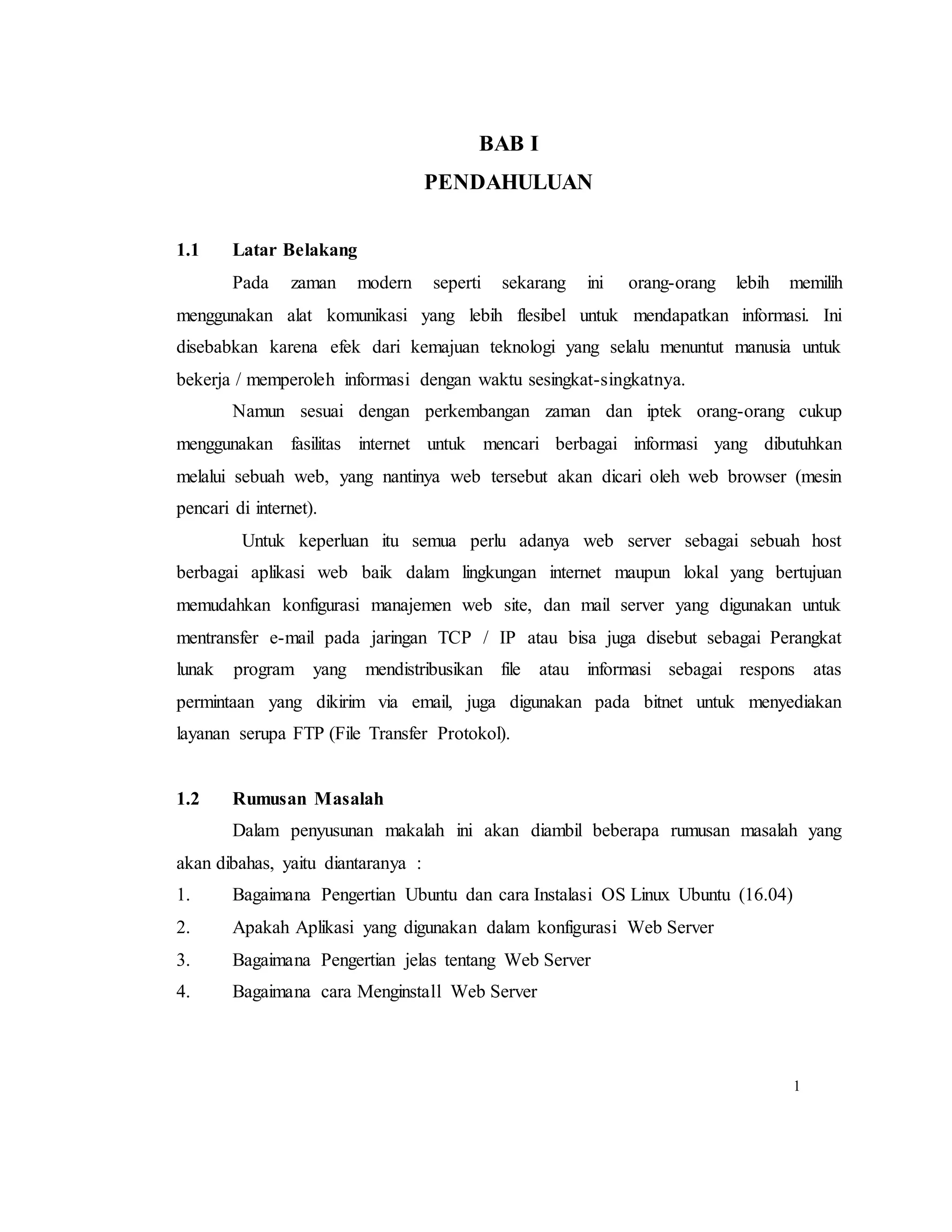 Manajemen jaringan server web server | PDF