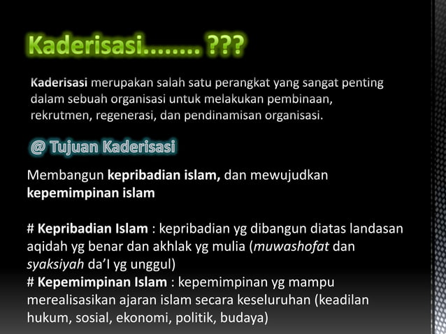 Manajemen kaderisasi | PPTX