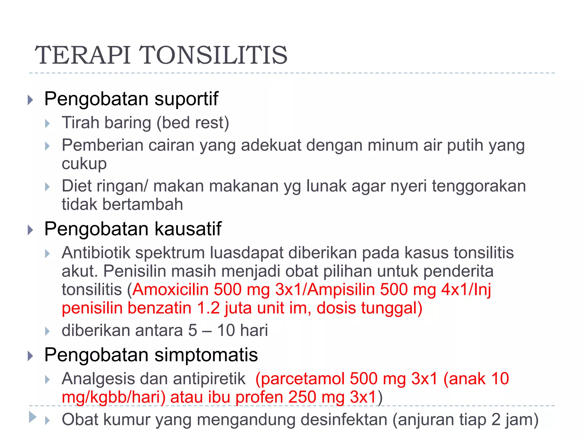 Manajemen kasus tonsilitis | PPTX