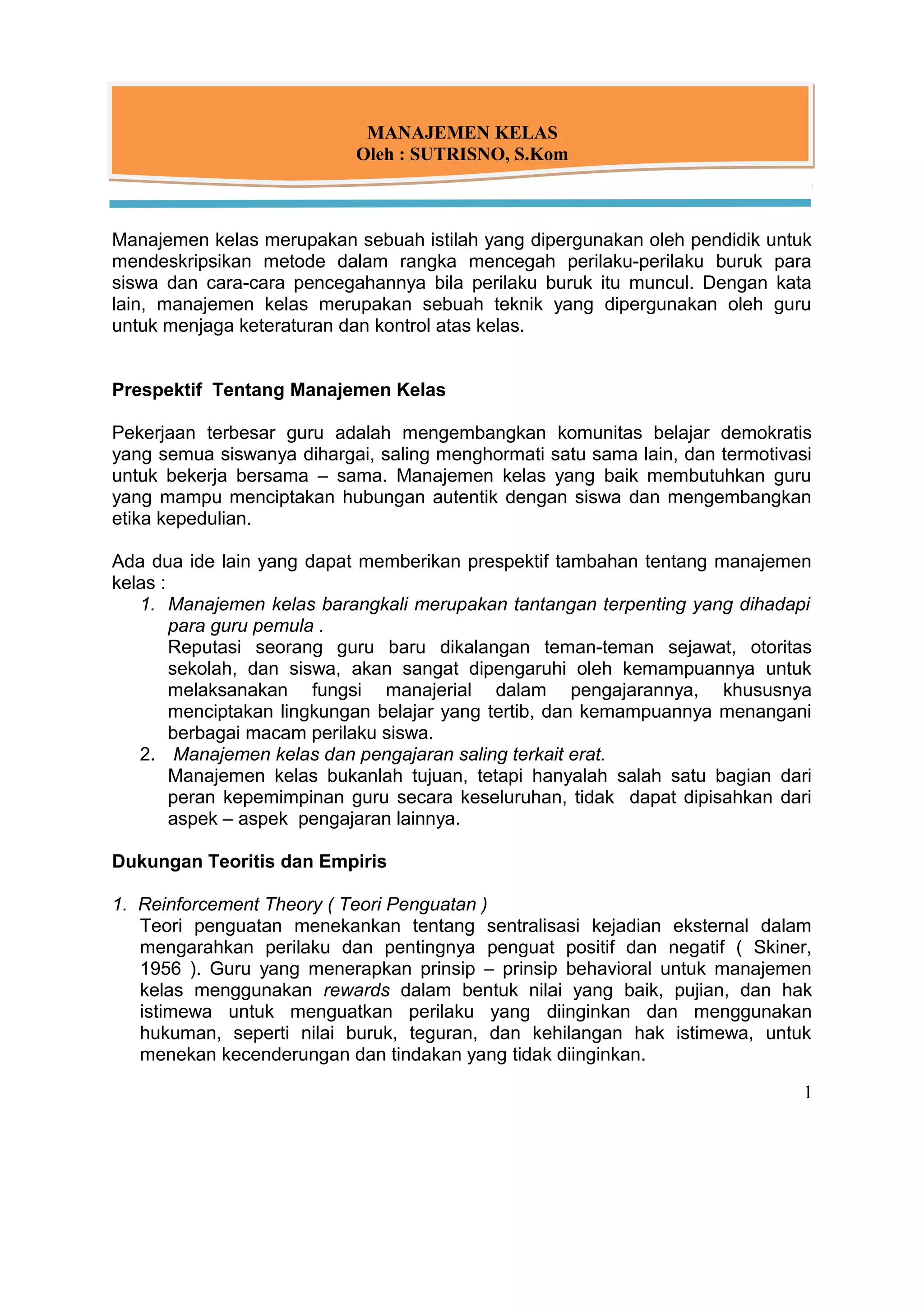 Manajemen kelas | DOC