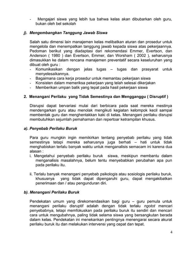 Manajemen kelas | PDF