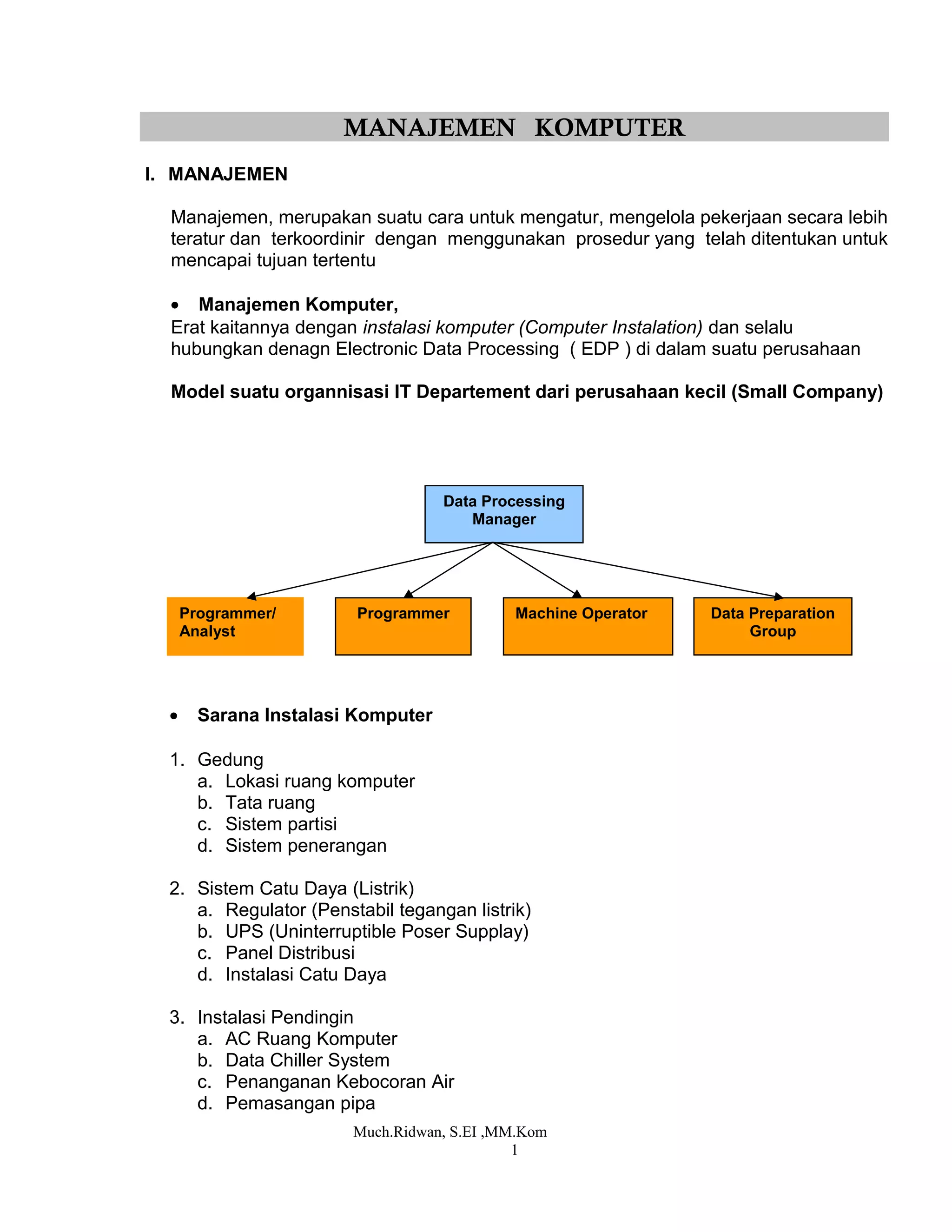 Manajemen komputer | DOC
