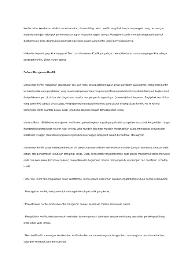 Manajemen konflik | PDF