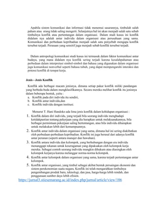 MANAJEMEN KONFLIK DALAM ORGANISASI PERUSAHAAN BAGI KOPI DI POS ...