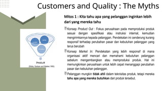 COSTUMER AND THE WHEEL OF QUALITY, Customers and Quality : The Myths | PPTX