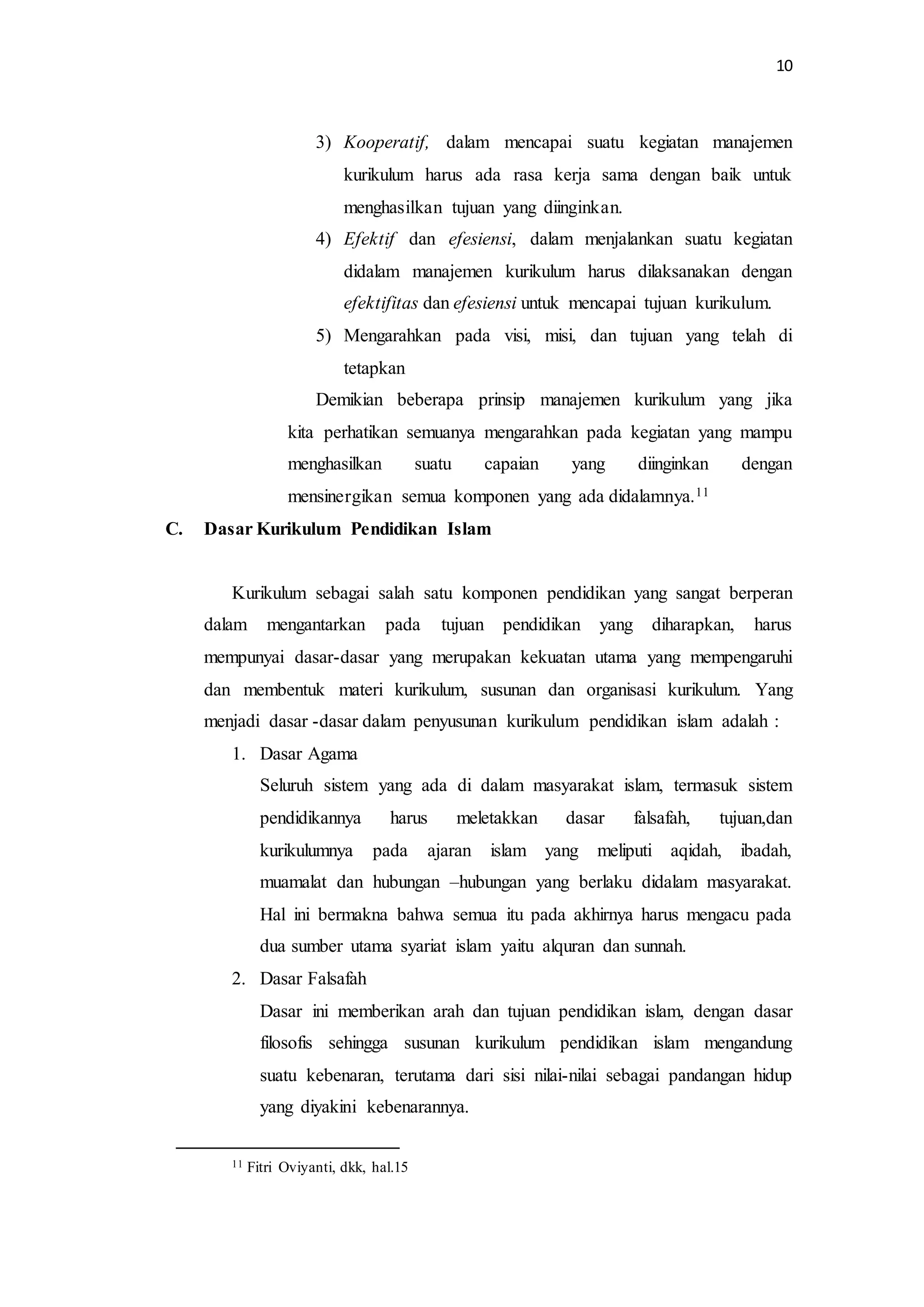 Manajemen Kurikulum Pendidikan Islam Pdf