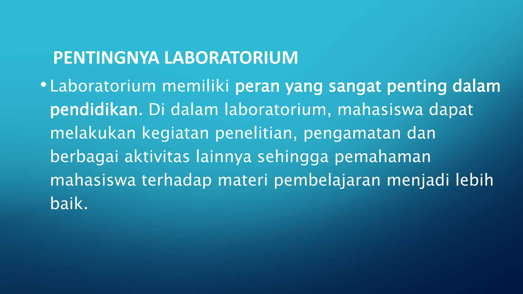 MANAJEMEN LABORATORIUM PENGANTAR LABORATORIUM | PPTX
