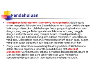 Ulasan pada Manajemen Laboratorium Kimia.ppt
