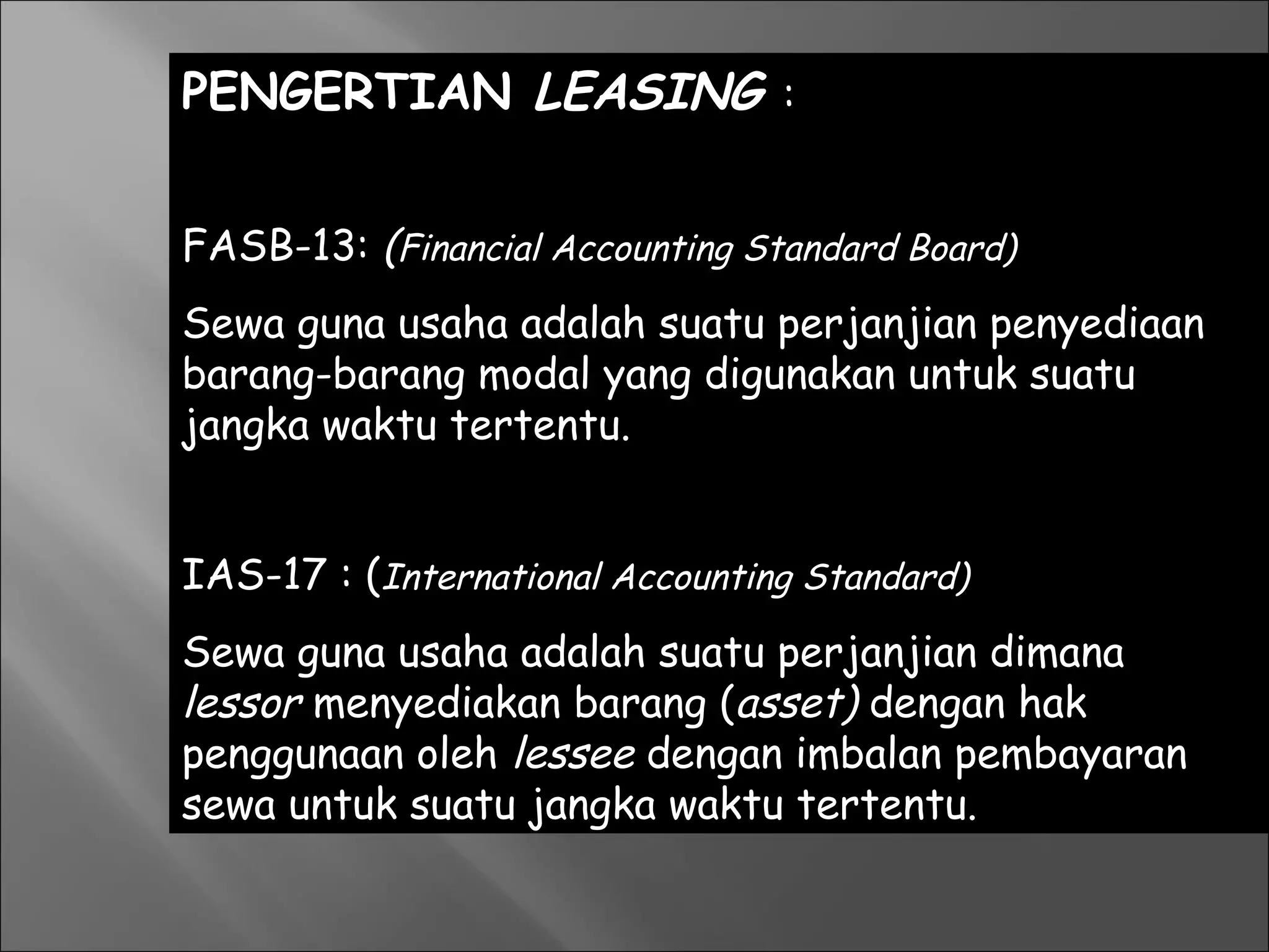 Manajemen leasing | PPT