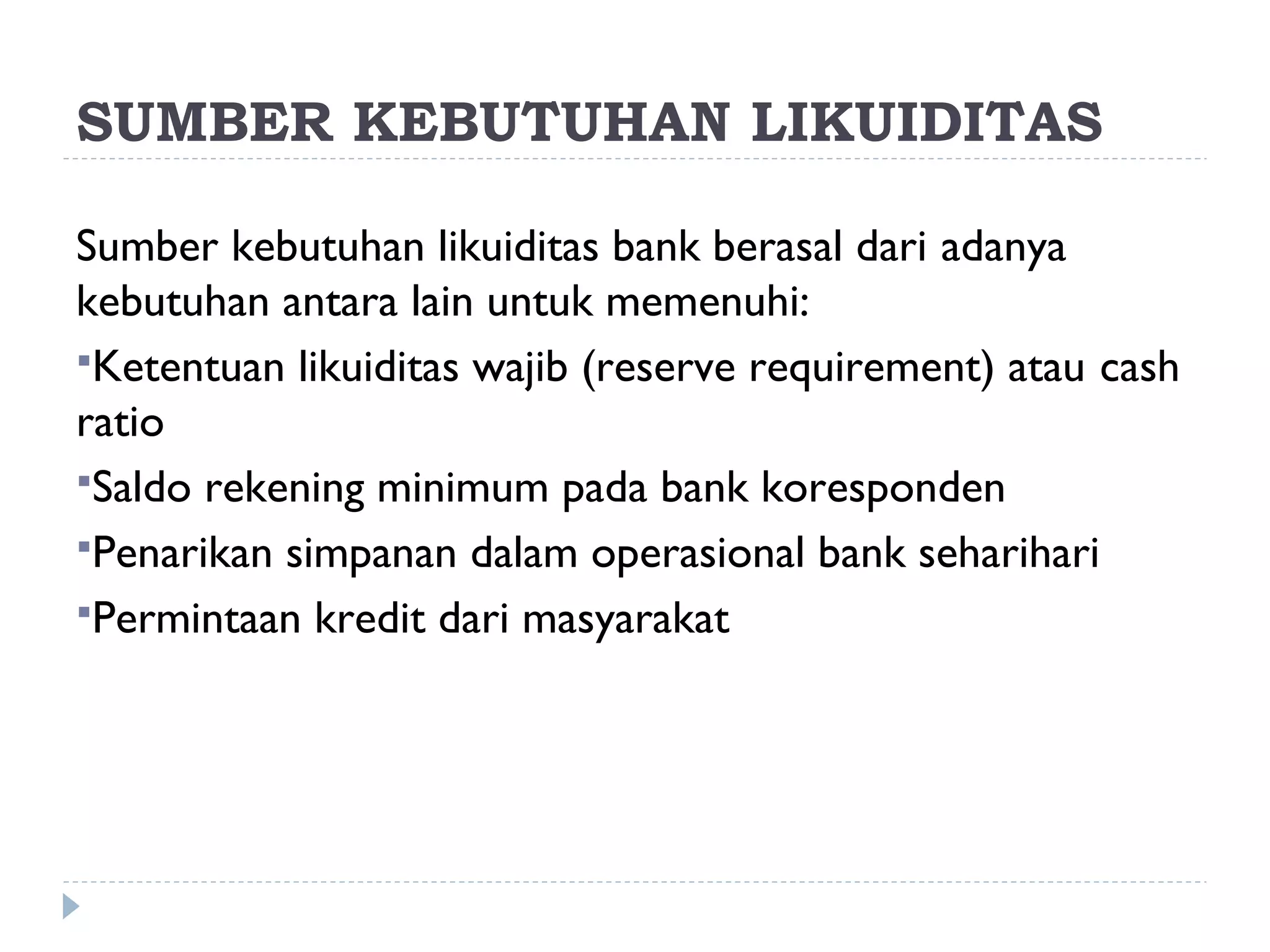 Manajemen Likuiditas Bank | PPT