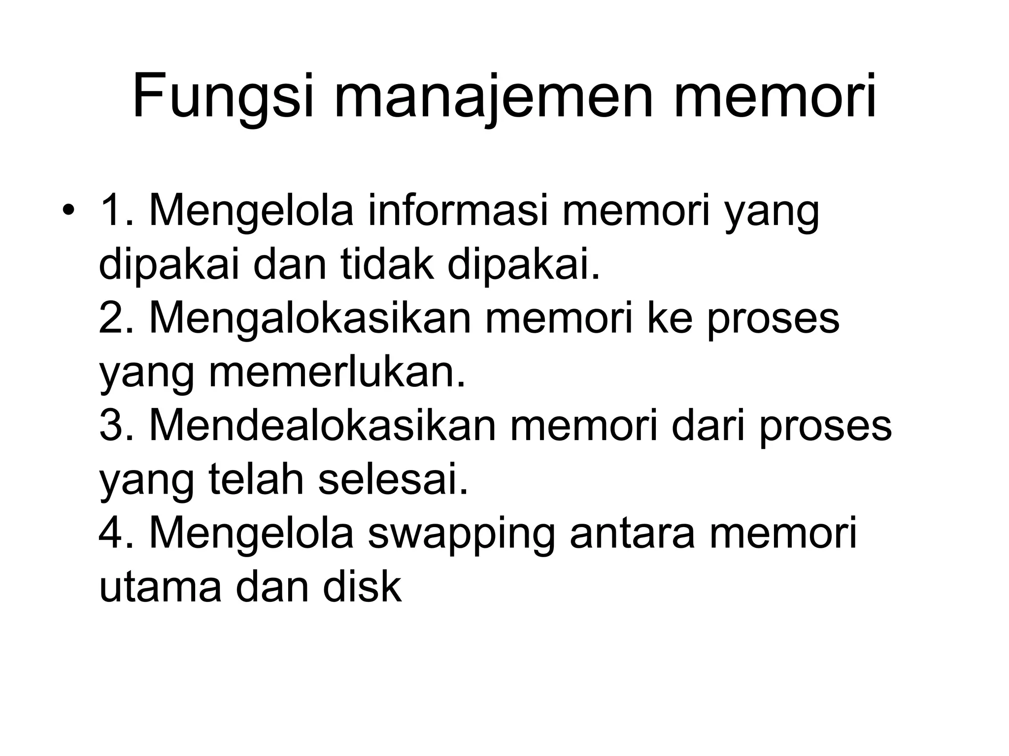 Manajemen memori | PPT