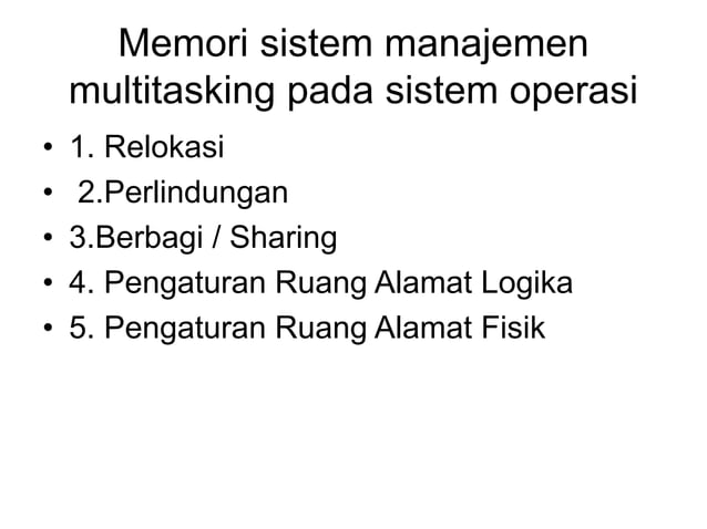 Manajemen memori | PPT