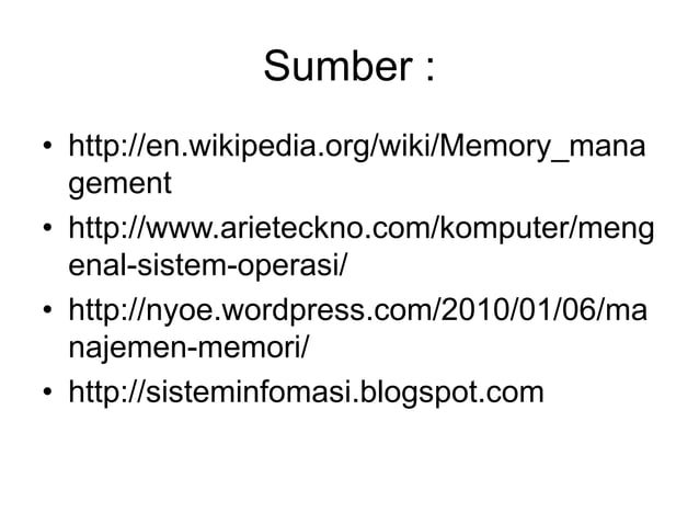 Manajemen memori | PPT