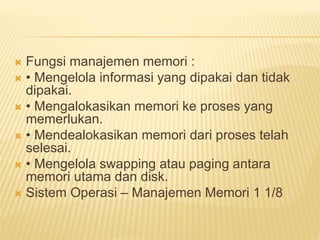 Helen Alida Abilio - Manajemen Memori | PPT