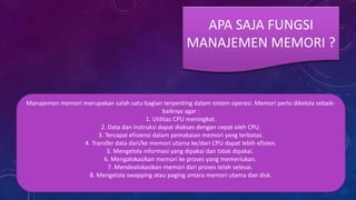 Manajemen memori pada os | PPTX