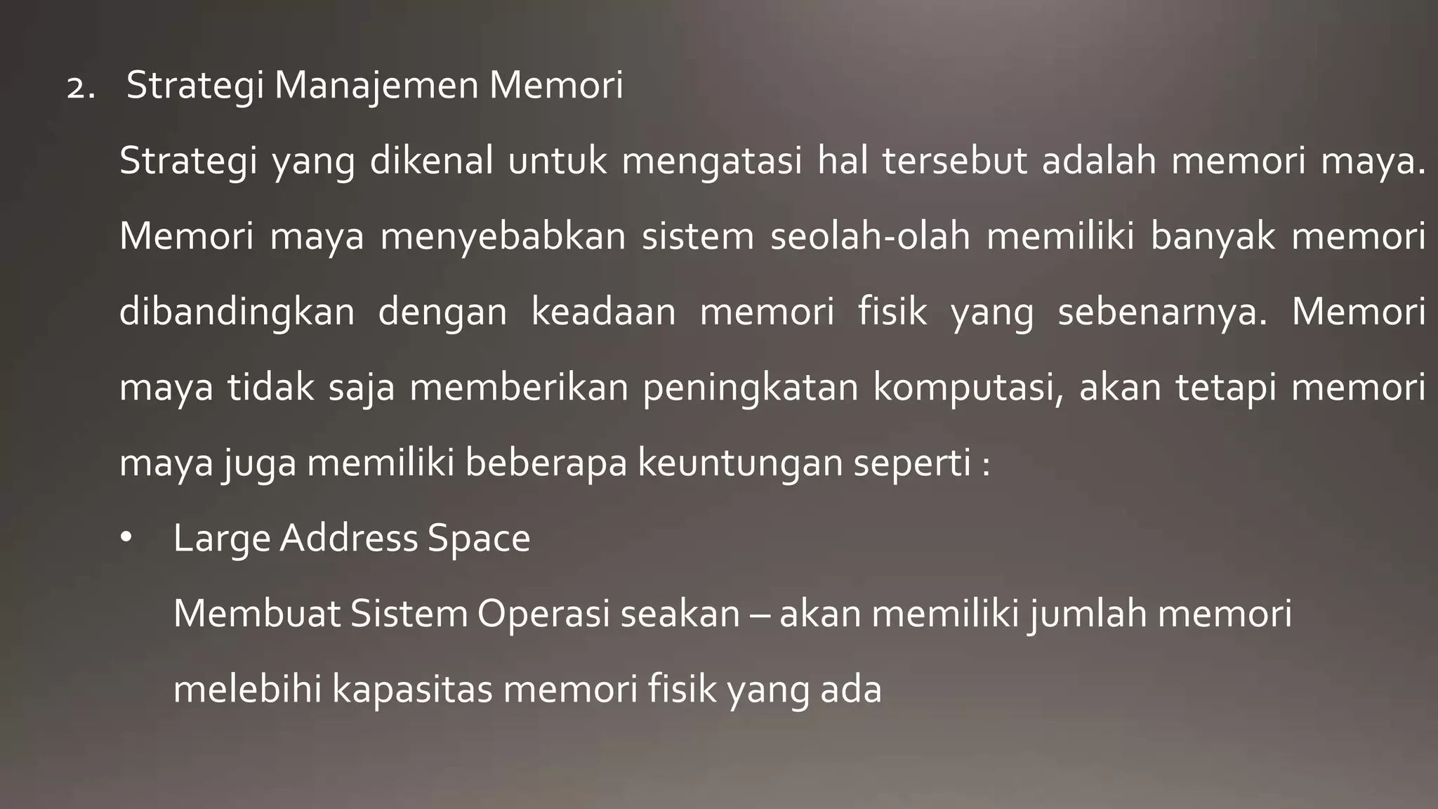 Manajemen Memory | PPTX