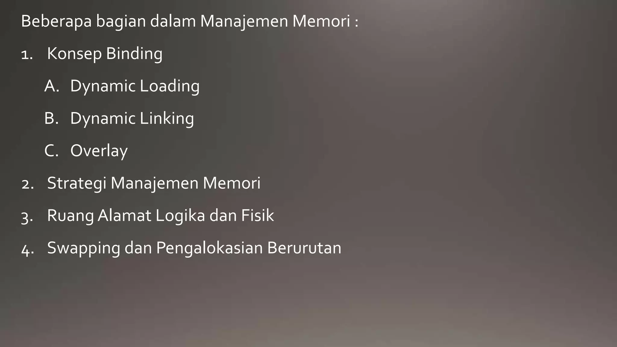 Manajemen Memory | PPTX