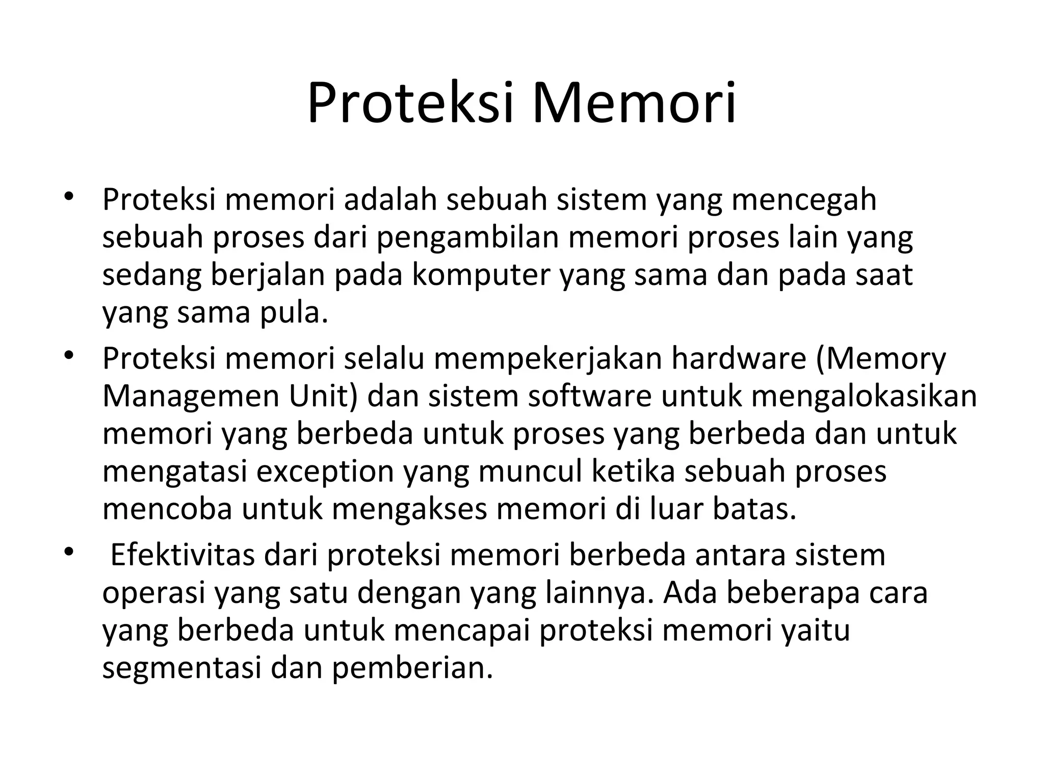 Manajemen memory dan Swapping | PPT